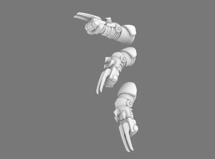 Cyber Samurai V10 Posable Arms W/ Steel Claws (STL Format) – BW Terrain ...
