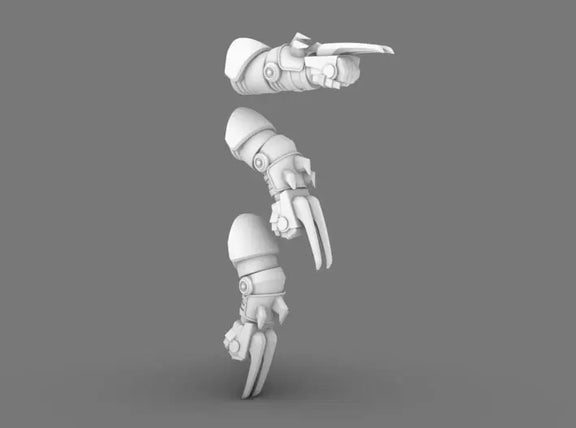 Cyber Samurai V10 Posable Arms W/ Steel Claws (STL Format) – BW Terrain ...