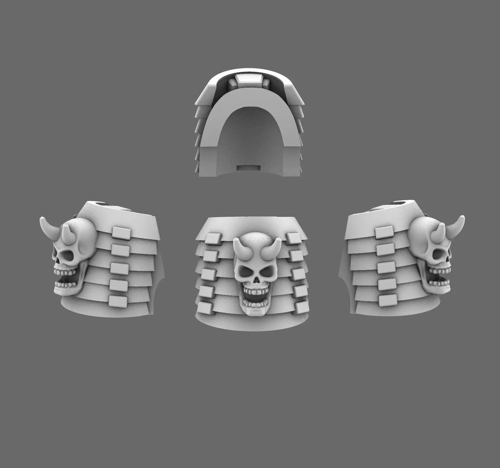 BW Terrain & Forge – Cyber Samurai V7 Bushi Shoulder Pads Type D – Custom 28mm Grim Dark ...